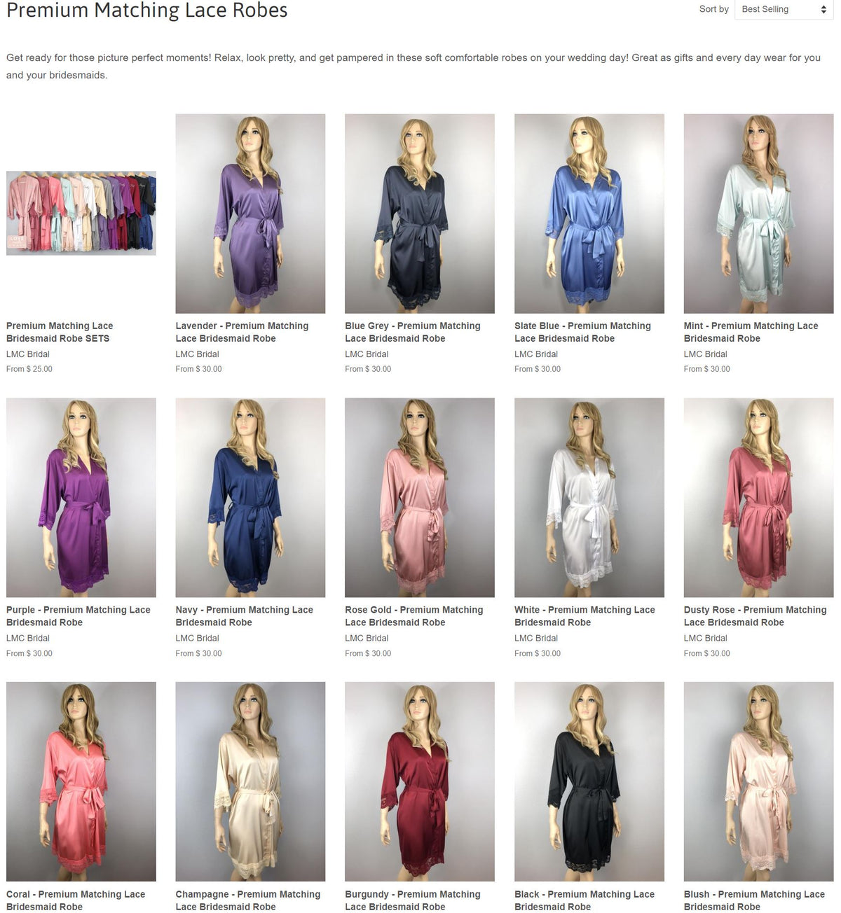 Premium Matching Lace Bridesmaid Robes in Stock!